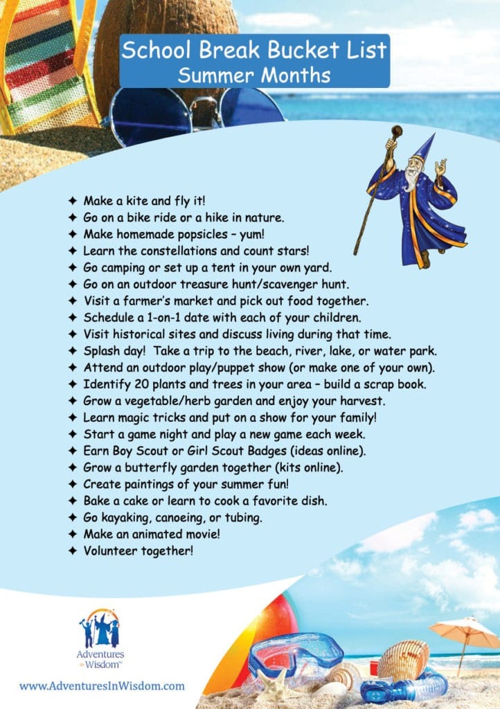 School Break Bucket Lists | Over 20 Awesome Adventures for Kids